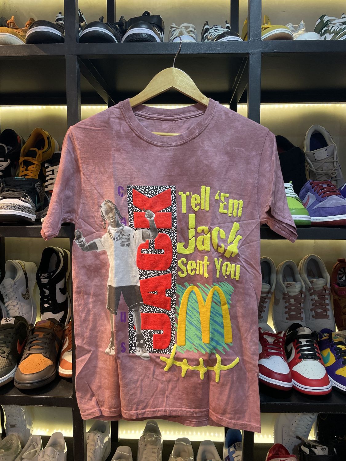 Travis Scott X McDonalds Jack Smile II T-shirt Berry | AfterMarket
