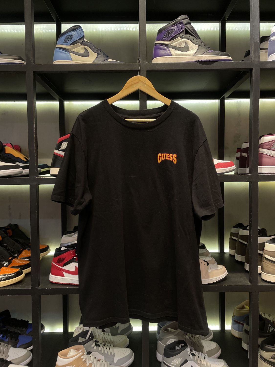 Guess Embroided Logo Black Tee | AfterMarket