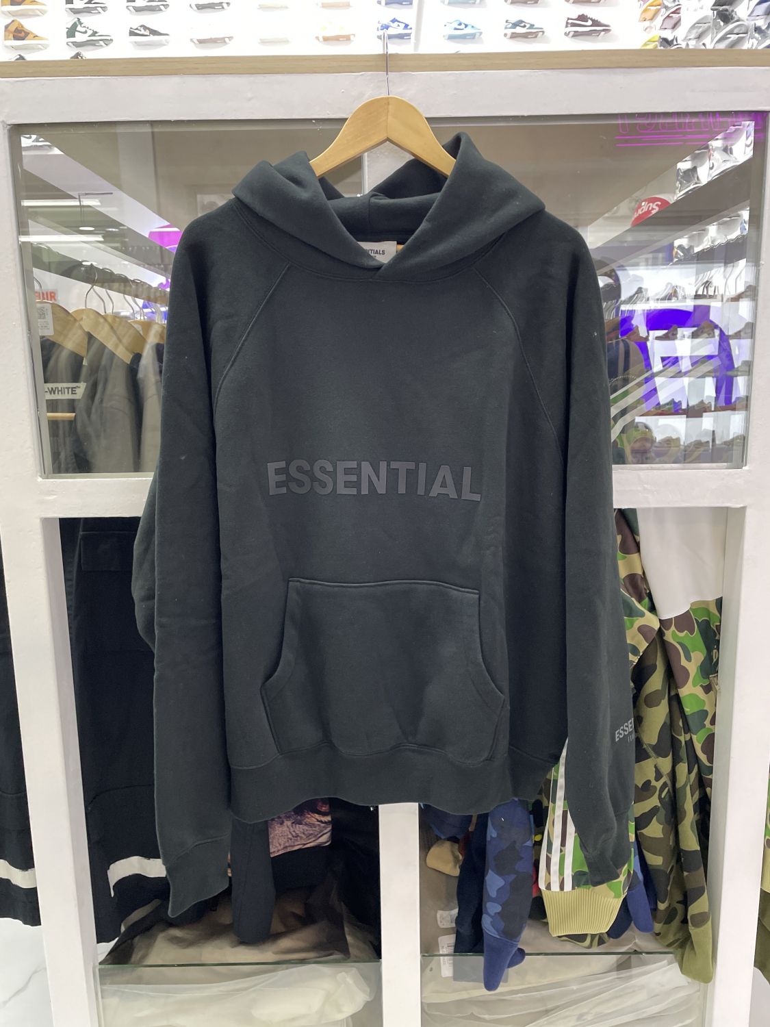 Fear Of God Essentials Ss20 Black Hoodie | AfterMarket