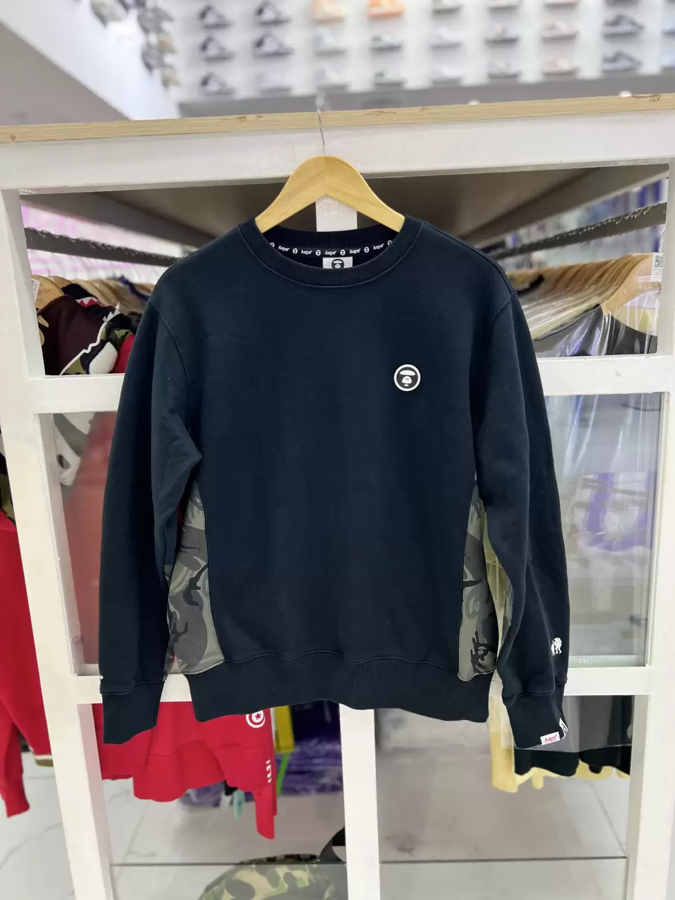 Aape Black Crewneck Side Camo | AfterMarket