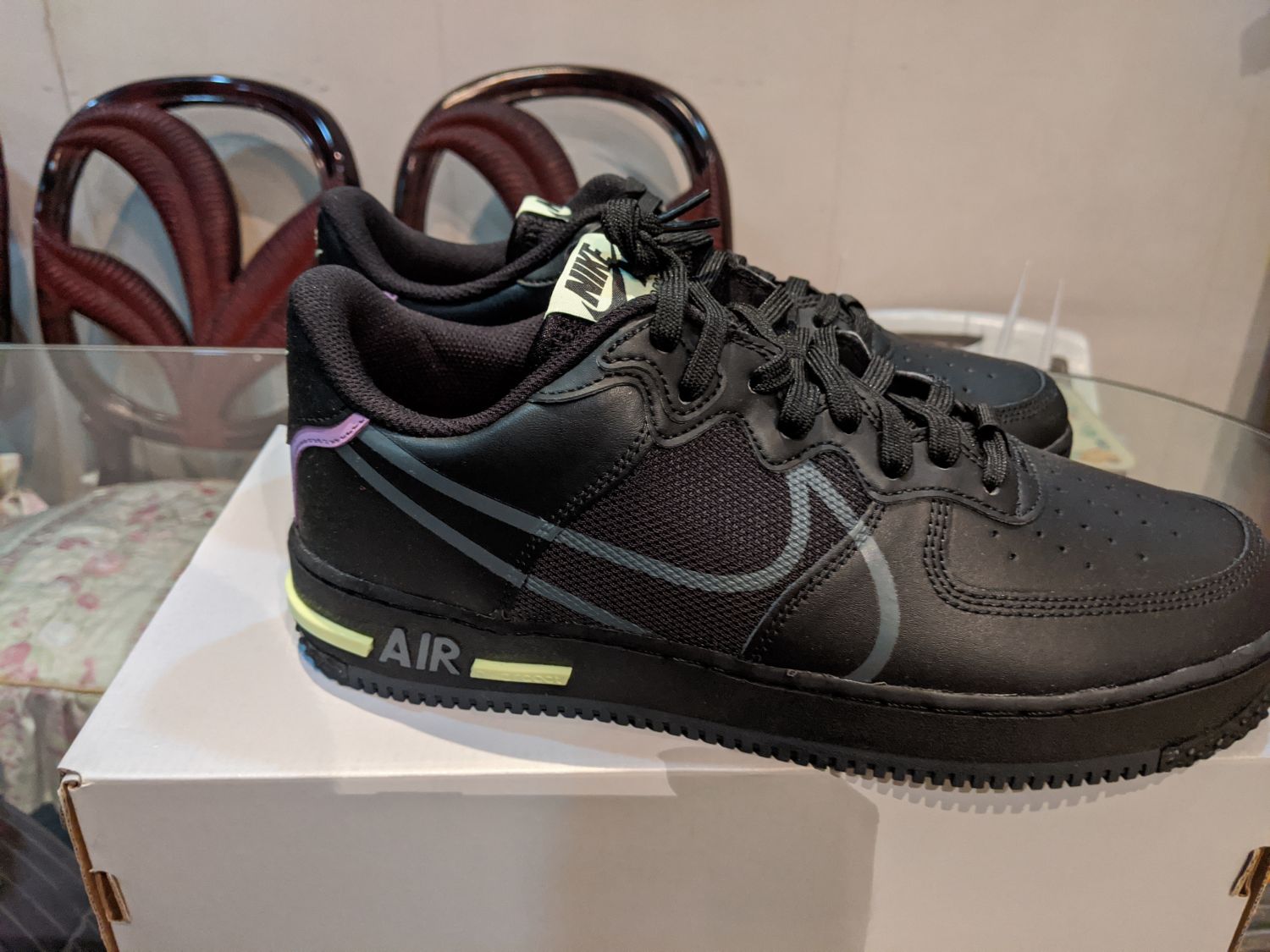 Nike Air Force 1 React Black Violet Star Barely Volt | AfterMarket